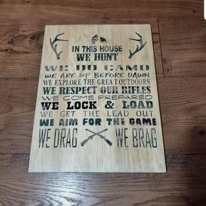 Wall Decor | In This House We Hunt Light Wood Sign | Poshmark